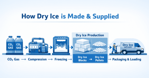 How is Dry Ice Made and Supplied? | DryiceAbudhabi